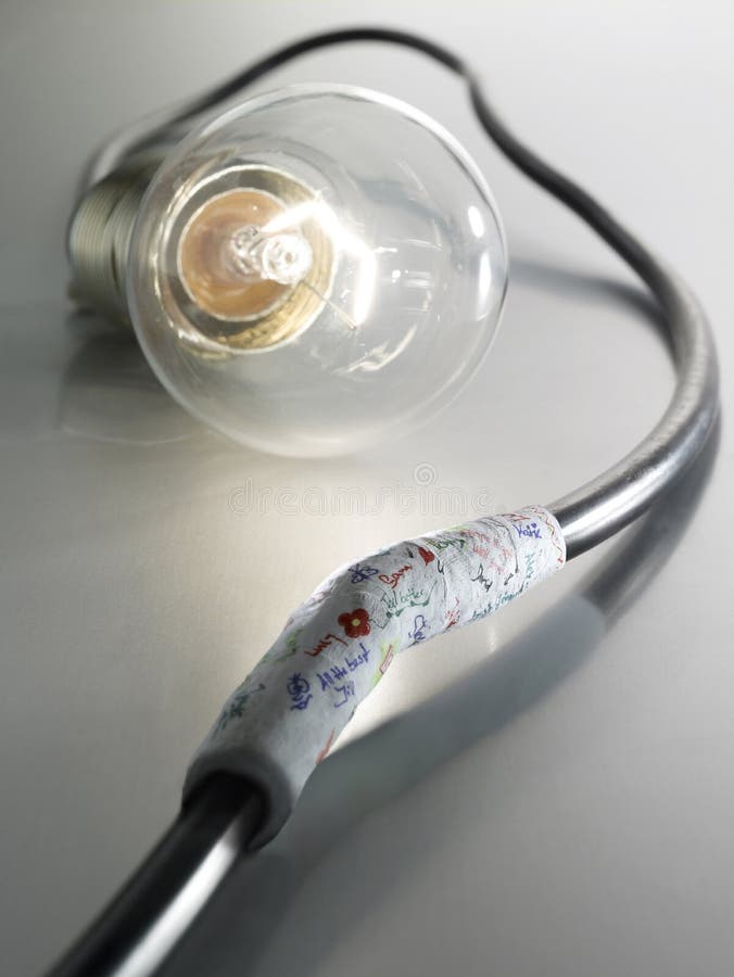 Light Bulb Cable in Cast 01 Stock Image - Image of grey, plaster: 7308677