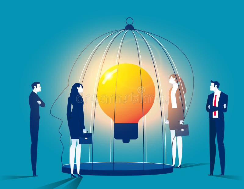 Caged thoughts concept stock vector. Illustration of stress - 273909855