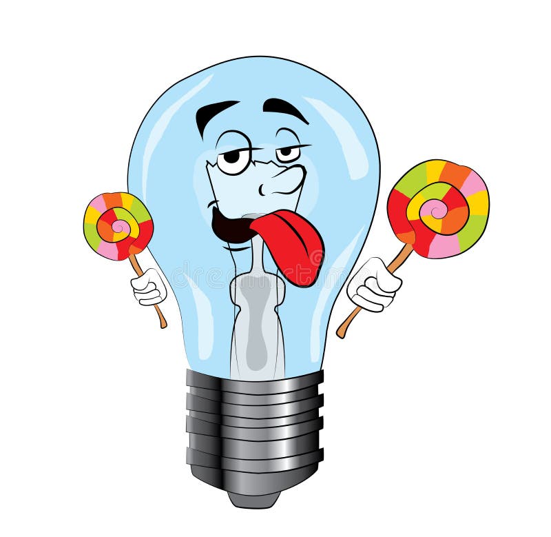 Sad light bulb cartoon stock illustration. Illustration of shine - 48291049