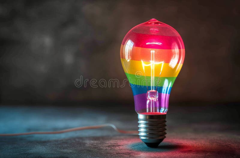 Rainbow pride light bulb stock image. Image of glow - 308445205