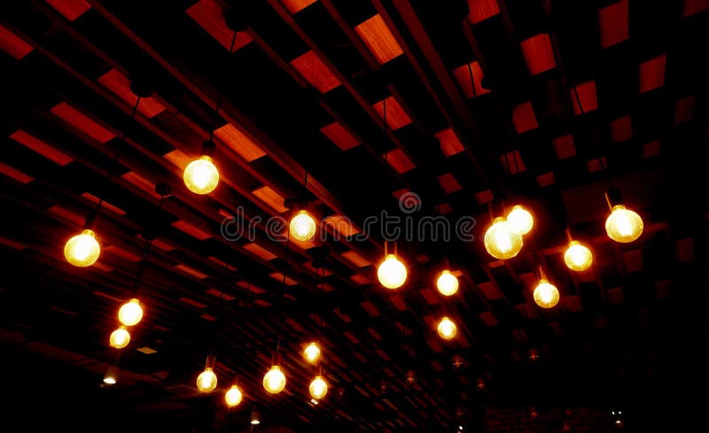Light Bulb at Ceiling with Light Shine Stock Photo - Image of innovate ...