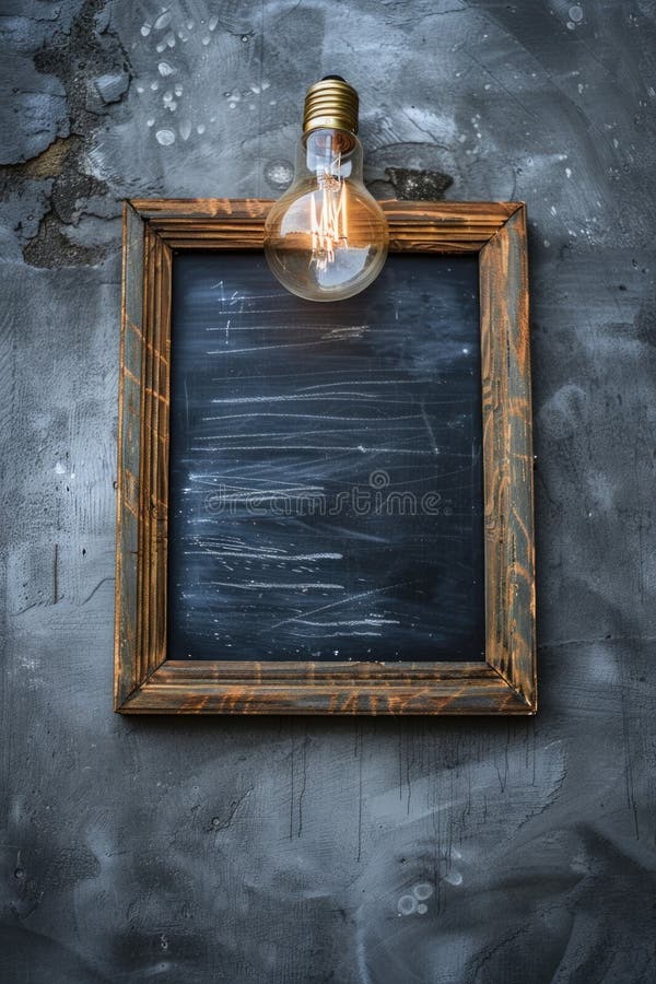 Light Bulb Chalk Board stock image. Image of notes, innovative - 372308451