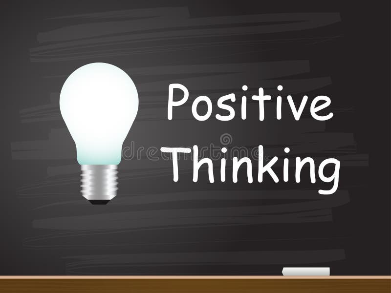 Light Bulb and Chalkboard with Positive Thinking Word Stock Vector ...