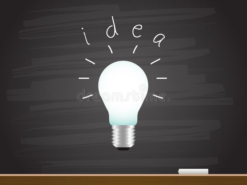 Light Bulb and Chalkboard with Positive Thinking Word Stock Vector ...