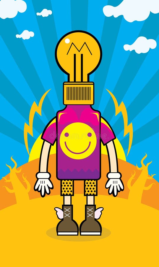 Light bulb character stock vector. Illustration of design - 11848150