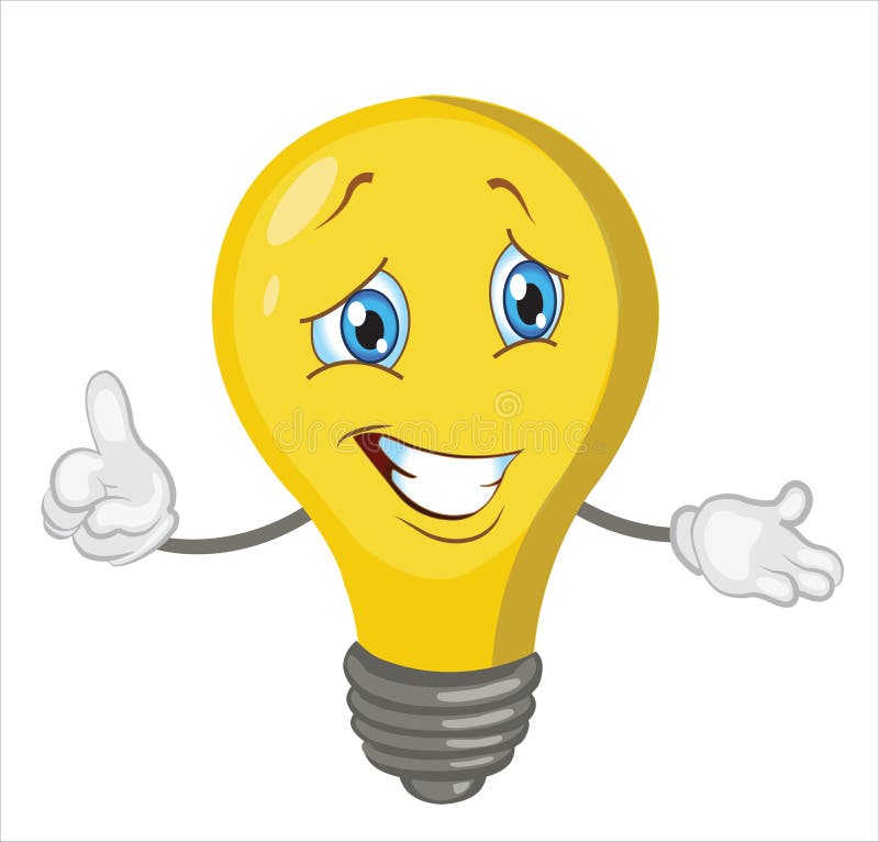 Light Bulb Character Cartoon Stock Illustration - Illustration of ...