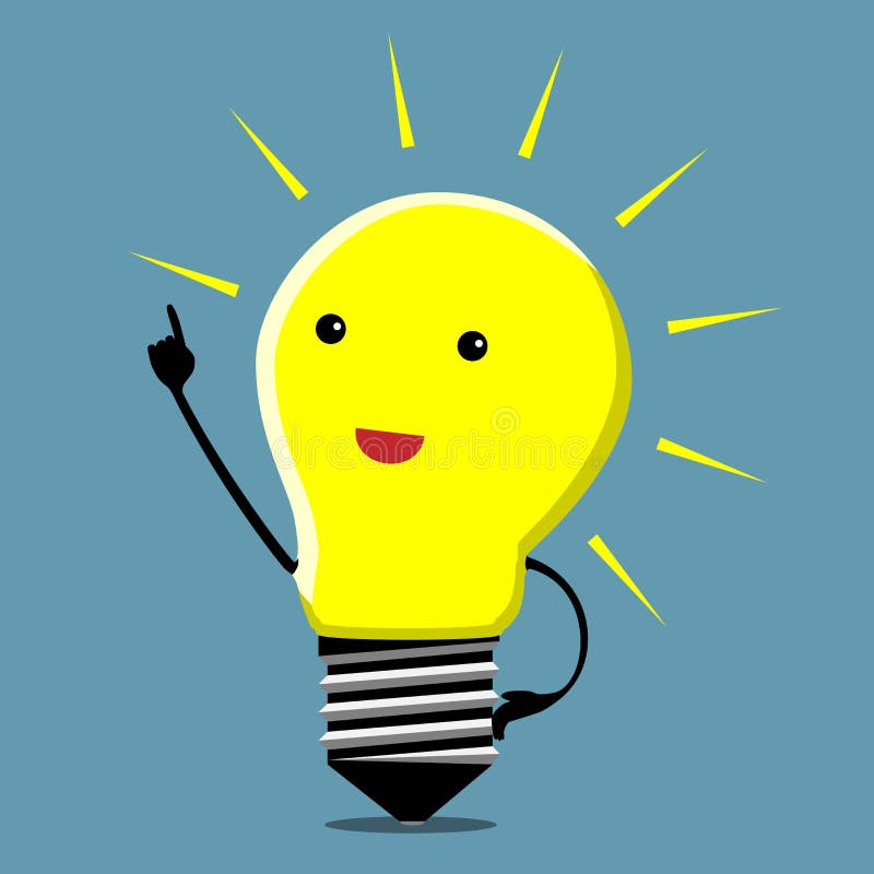 Light Bulb Character, Insight Stock Vector - Illustration of glowing ...