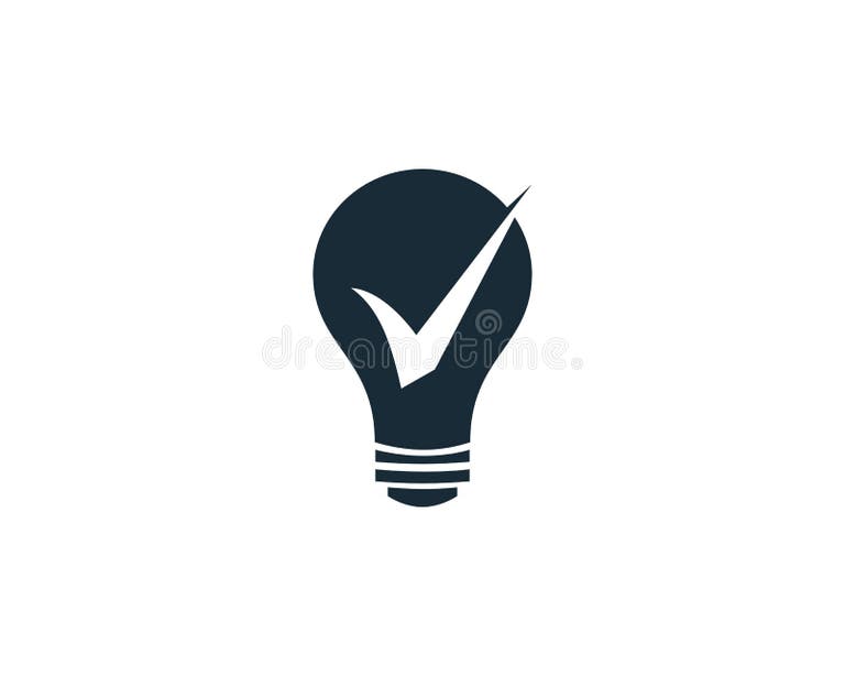 Light Bulb Check Mark Icon Vector Logo Template Illustration Design ...