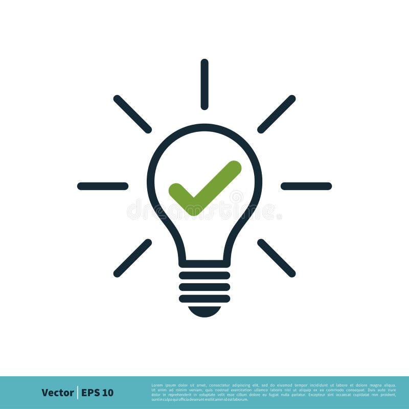 Light Bulb Check Mark Icon Vector Logo Template Illustration Design ...
