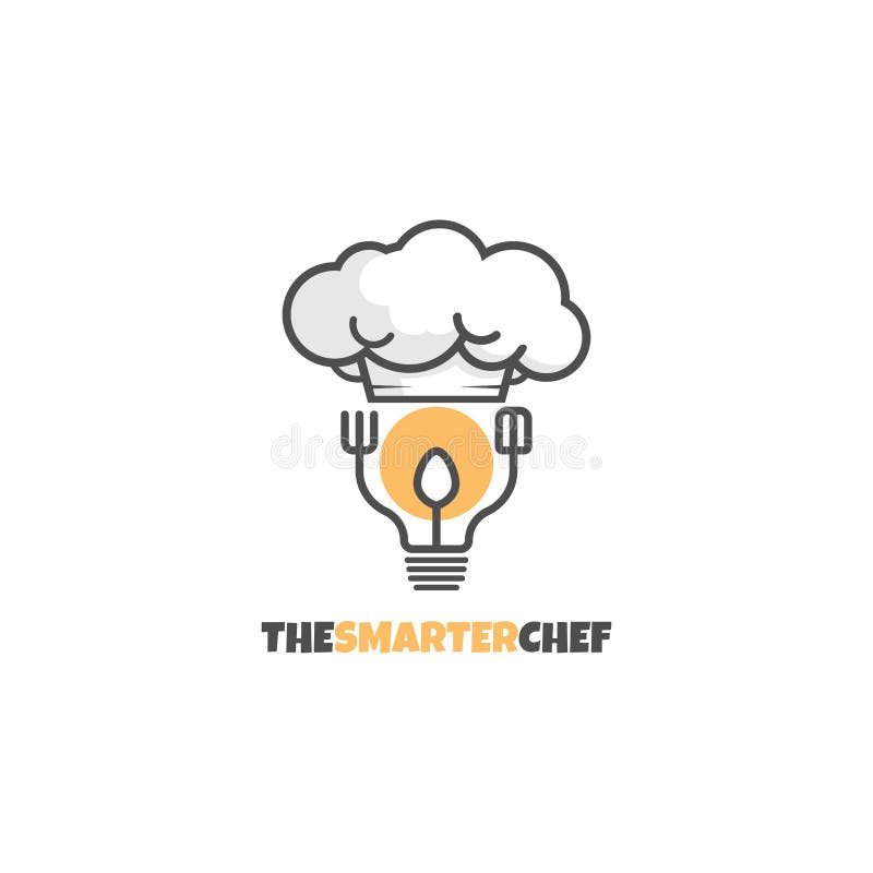 Light Bulb and Chef Hat for Smart Logo Icon Vector Inspiration. Kitchen ...