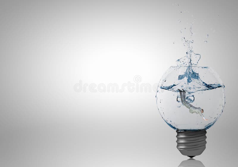 Light bulb with water stock image. Image of creativity - 56333427