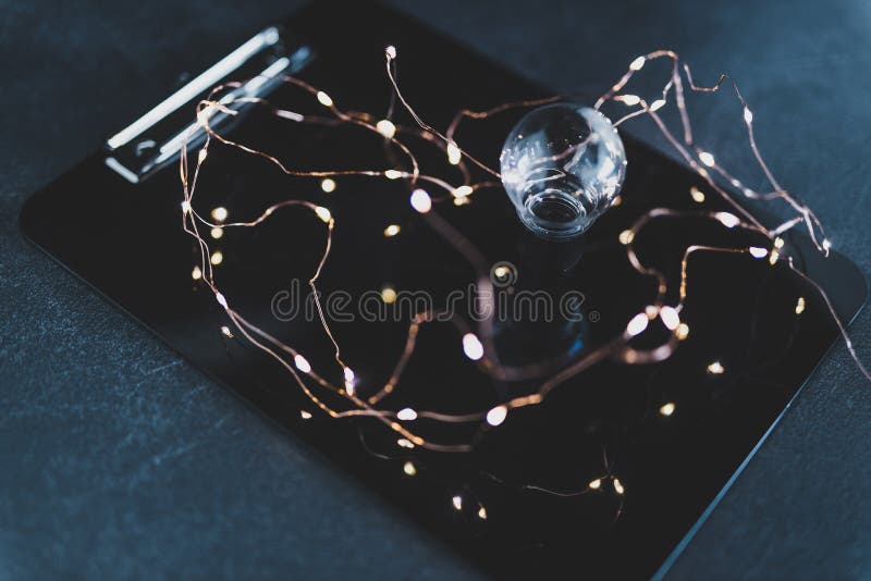 Light Bulb on Clipboard with String Lights,new Ideas at Work Stock ...