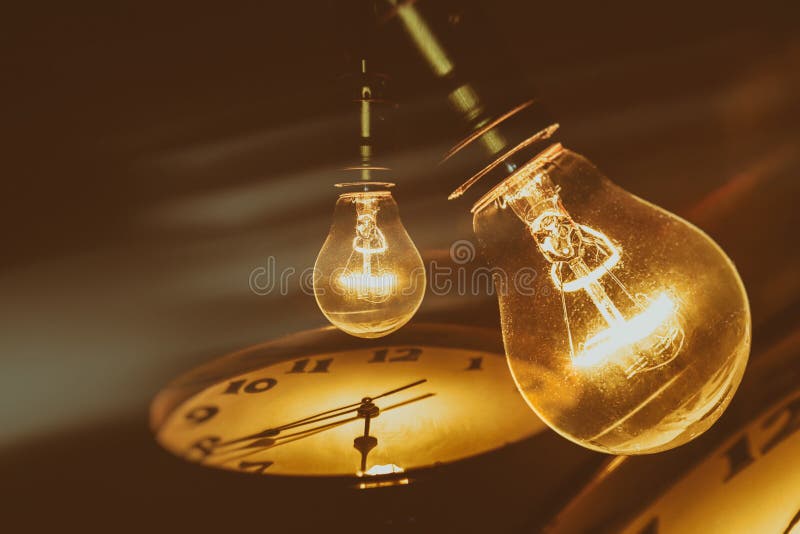 Light bulb and clock stock image. Image of concept, watch - 85996131