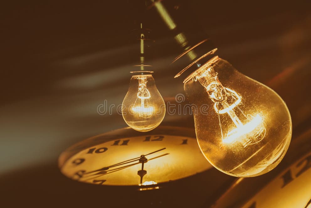 Light bulb and clock stock image. Image of concept, watch - 85996131