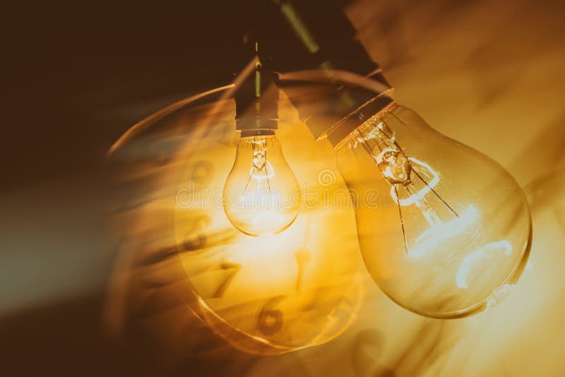 Light bulb and clock stock photo. Image of glass, intelligence - 86108442