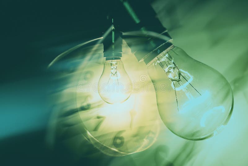 Light bulb and clock stock image. Image of watch, creative - 86108491