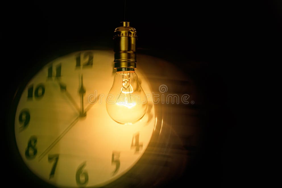 Light bulb and clock stock image. Image of bright, clock - 86108915