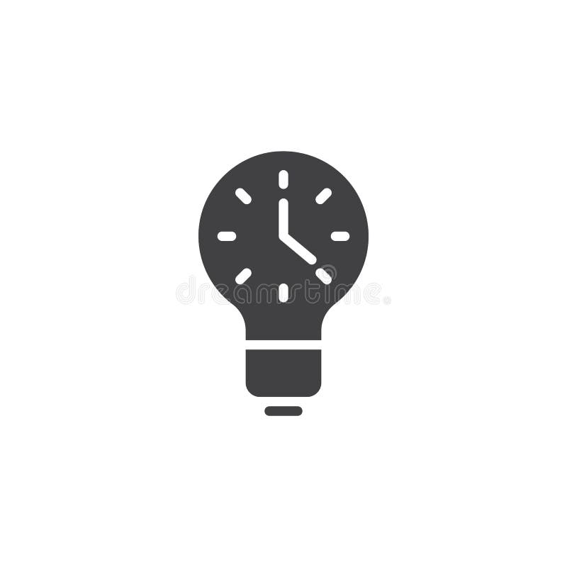 Light Bulb Clock Vector Icon Stock Vector - Illustration of light ...