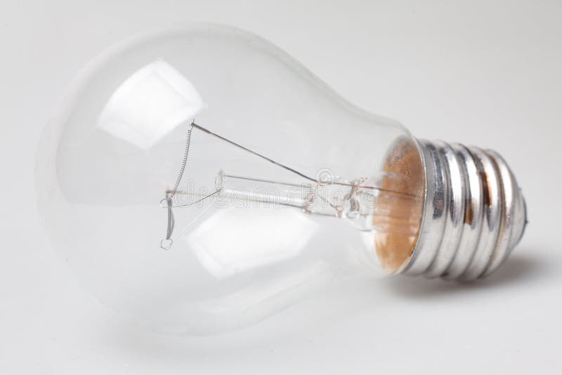 Electric Glass Bulb on a White Background Simple Classic Stock Photo ...