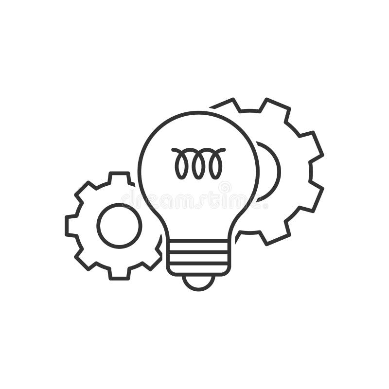 Light bulb and cog wheels stock vector. Illustration of cogs - 122730849