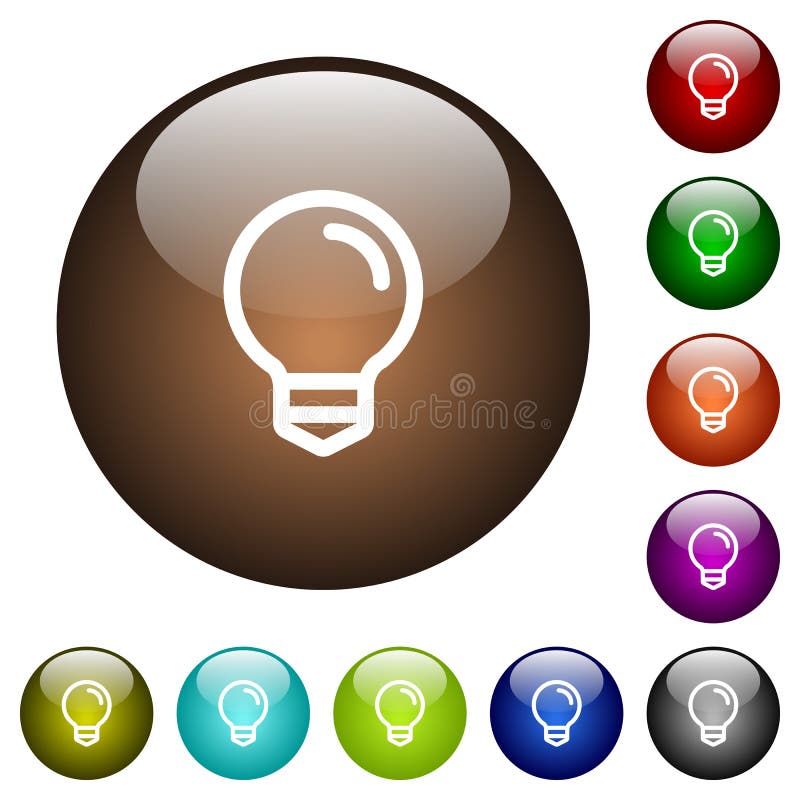 Light Bulb Color Glass Buttons Stock Vector - Illustration of invention ...
