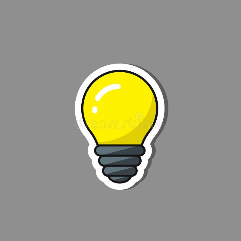 Light Bulb Color Sticker. Design Element for Stickers, Card, Posters ...