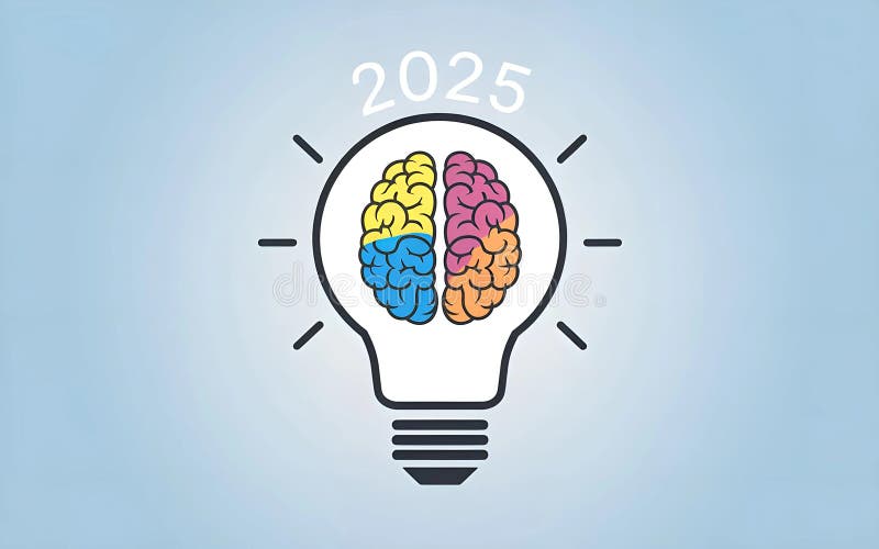 A Light Bulb with a Colorful Brain Inside, Representing Ideas and New ...