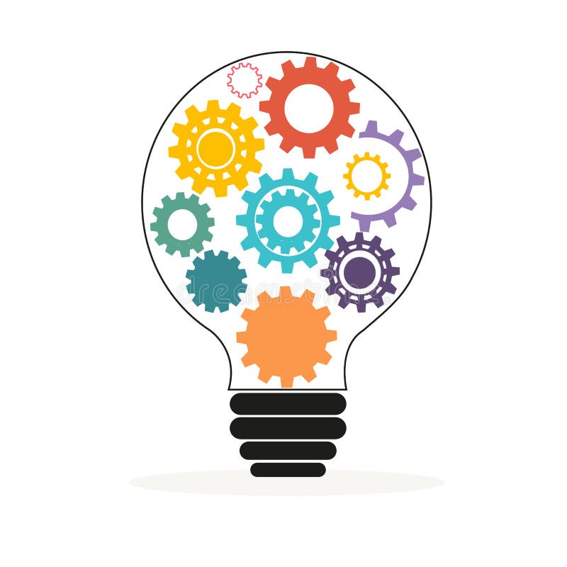 Light Bulb with Gears and Cogs Vector Stock Vector - Illustration of ... Light Bulb with Gears and Cogs Vector Stock Vector - Illustration of ...