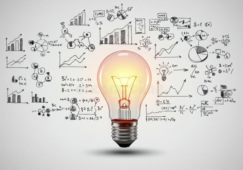 Light Bulb, Colorful Glow, Idea Visualization, Creative Thinking Stock ...