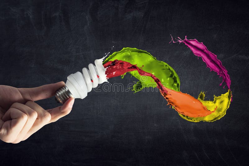 Light Bulb with Colour Paint Splash Stock Image - Image of lightbulb ...