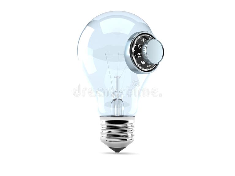 Light Bulb with Combination Lock Stock Illustration - Illustration of ...