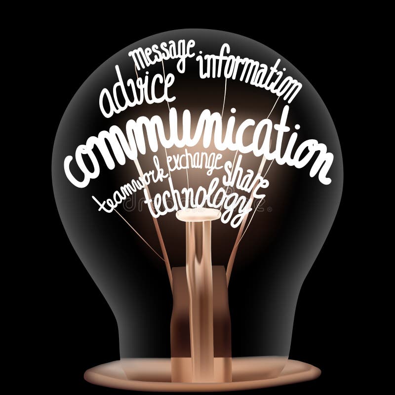 Light Bulb with Communication Concept Stock Vector - Illustration of ...