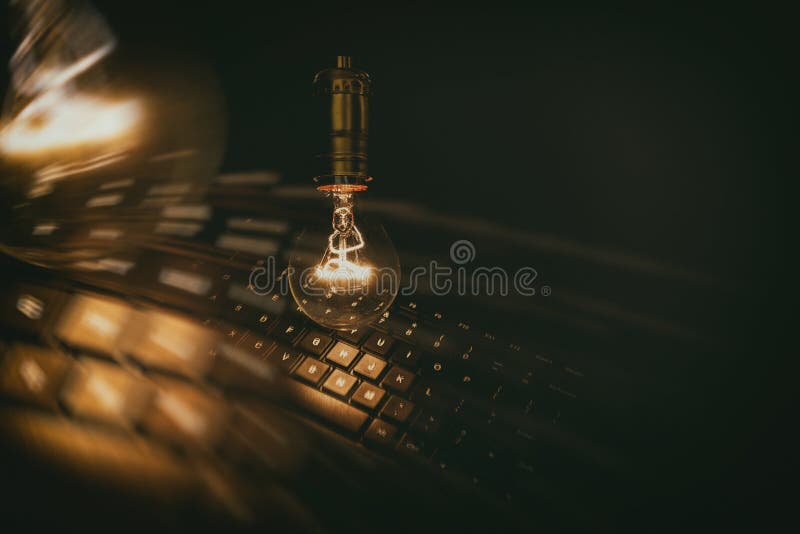 Light Bulb and Computer Keyboard Stock Image - Image of concept ...
