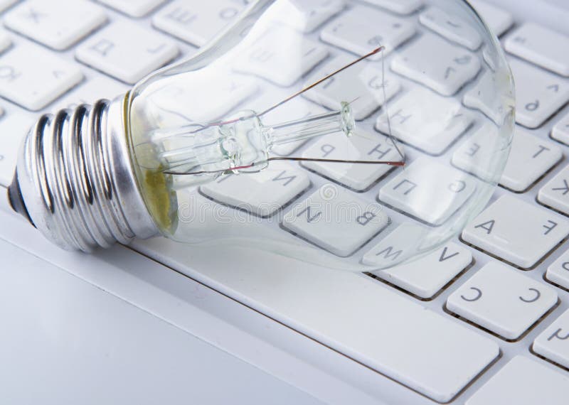 Light Bulb and Computer Keyboard Stock Image - Image of lightbulb ...