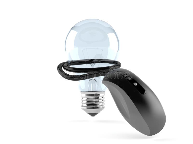 Light Bulb with Computer Mouse Stock Illustration - Illustration of ...
