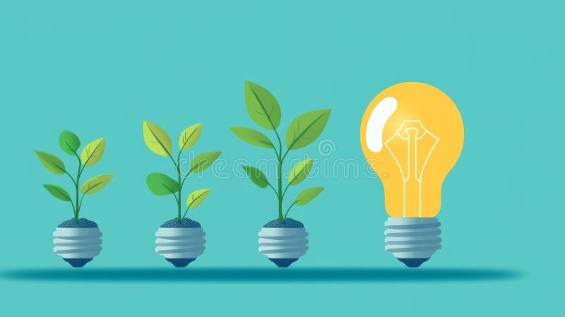 Light Bulb Concept with Growing Plants Representing Innovation and ...