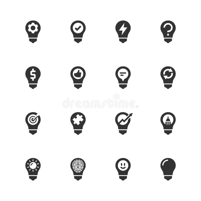Icons Check Mark Light Bulb Stock Illustrations – 284 Icons Check Mark ...