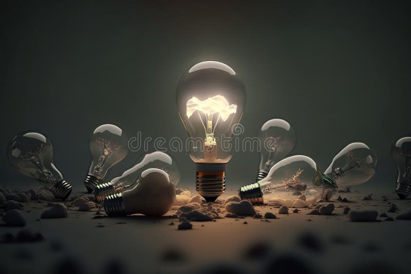 Light Bulb, Created with Generative AI Technology Stock Illustration ...