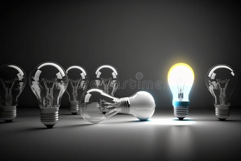 Light Bulb, Created with Generative AI Technology Stock Illustration ...