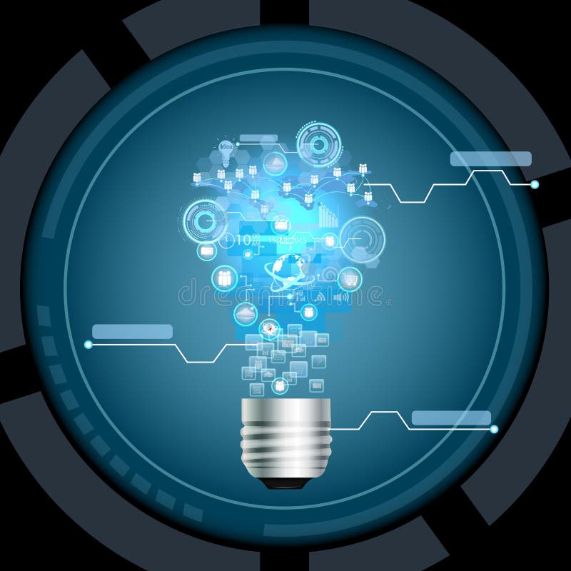 Light Bulb and Concept Network Business Strategy Stock Vector ...