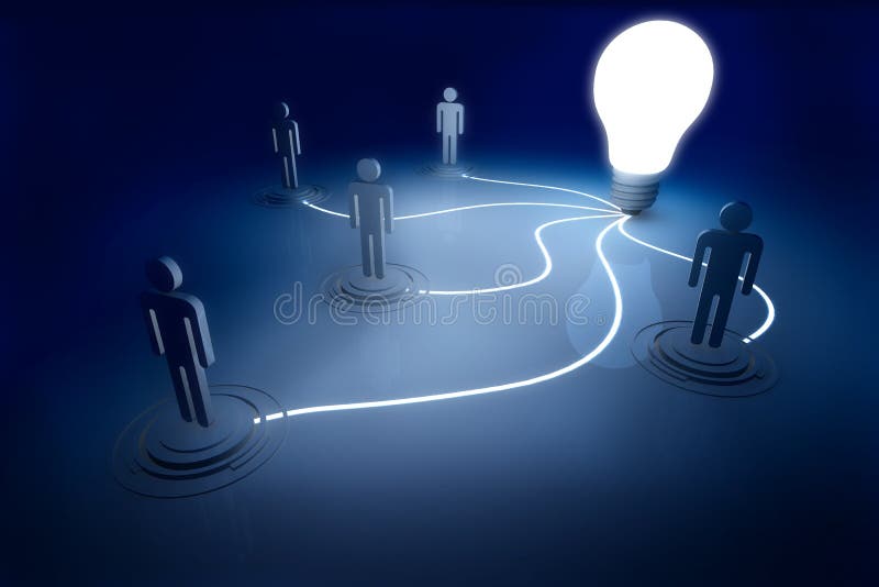 Light Bulb Connect Outstanding Brightness in the Dark and Shadow Stock ...