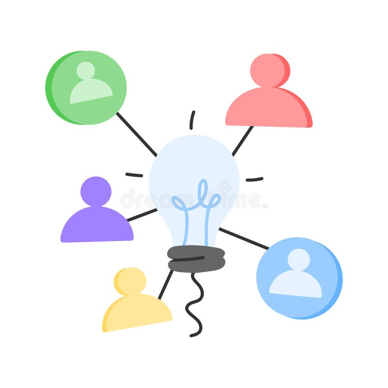A Light Bulb Connecting People, Symbolizing Collaborative Thinking in ...