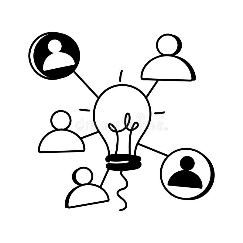 A Light Bulb Connecting People, Symbolizing Collaborative Thinking in ...