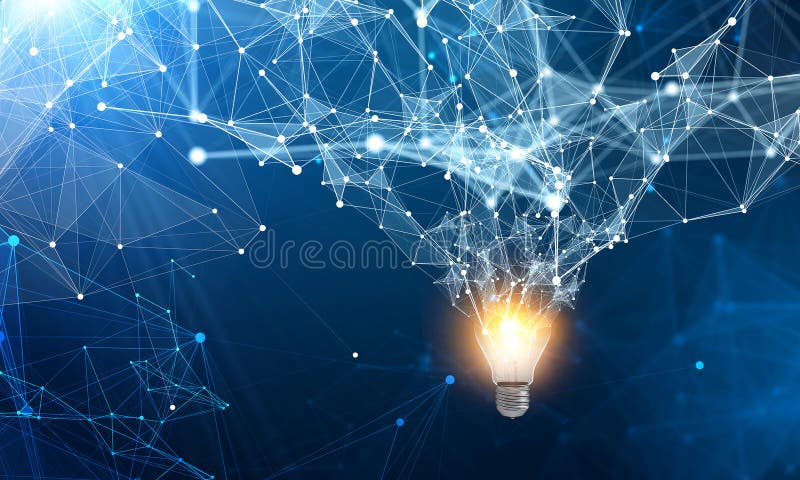Light Bulb and Connection. 3d Rendering Stock Illustration ...