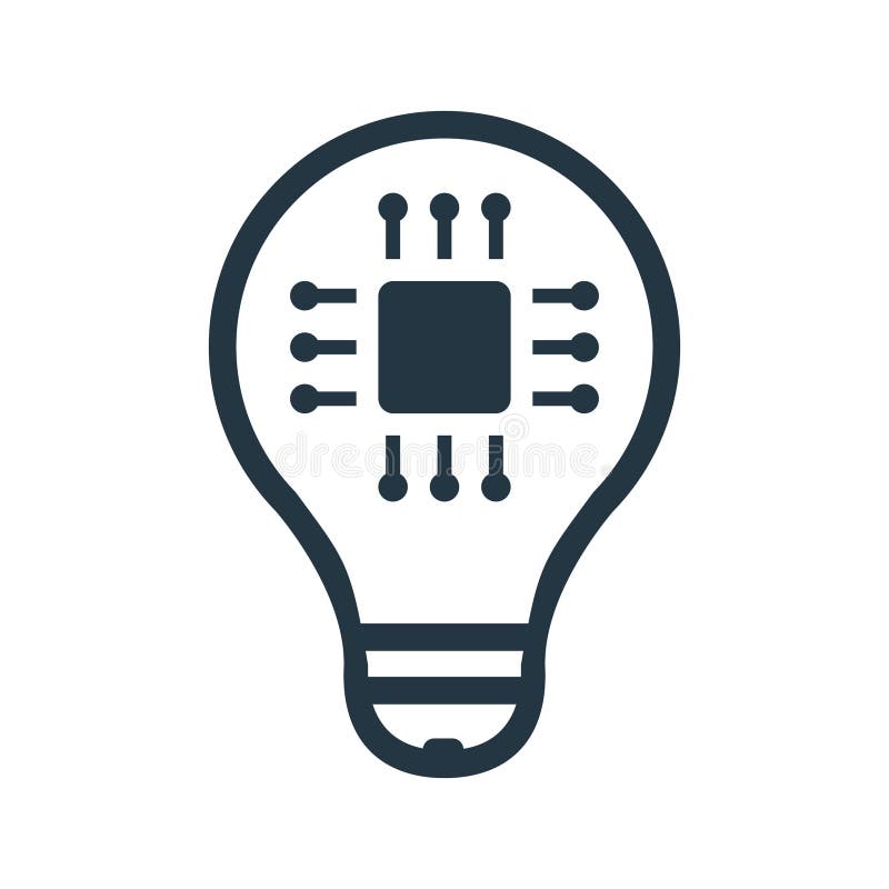 Light Bulb Containing Microchip Symbolizing Technological Innovation ...
