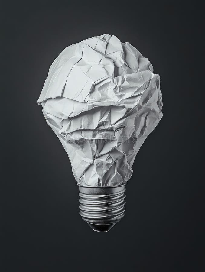 Light Bulb Covered with Paper Stock Photo - Image of light, hide: 379828548
