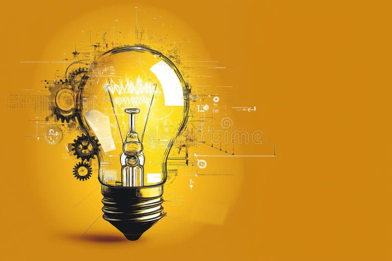 Light Bulb, Creative Thinking Concept Stock Illustration - Illustration ...