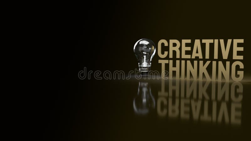 The Light Bulb and Creative Thinking Text for Idea Content 3d Rendering ...