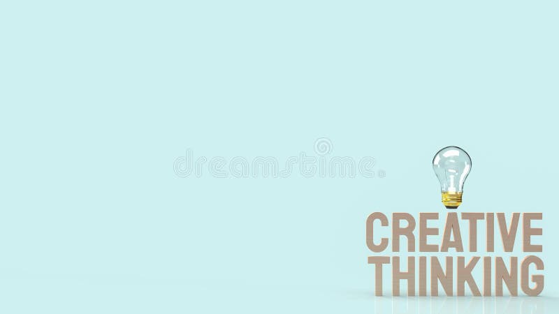 The Light Bulb and Creative Thinking Text for Idea Content 3d Rendering ...