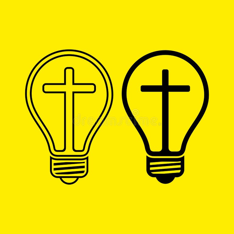 A Light Bulb with a Cross Inside. the Light of Christ Stock Vector ...